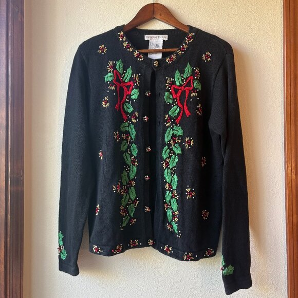 Victoria Jones Woman | Sweaters | Victoria Jones Ugly Christmas Sweater Cardigan Embroidered ...
